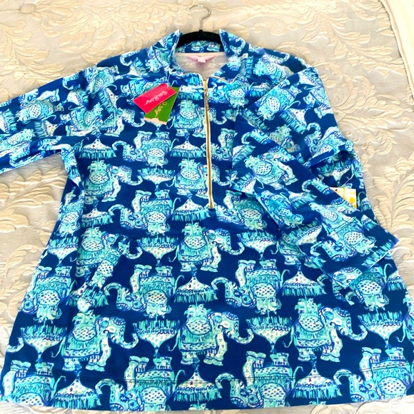 Lilly Pulitzer | Tops | Lilly Pulitzer Zip Up In Turquoise And Blue ...